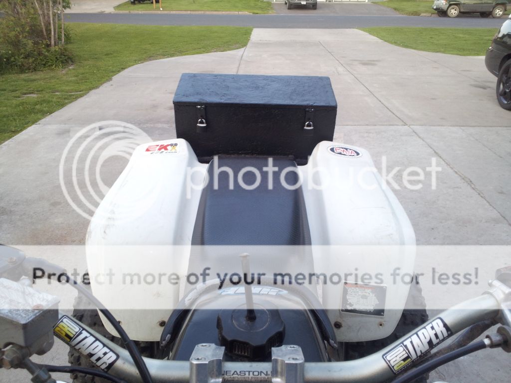 built a compartment for the six pack rack | Yamaha Raptor 350 ATV ...